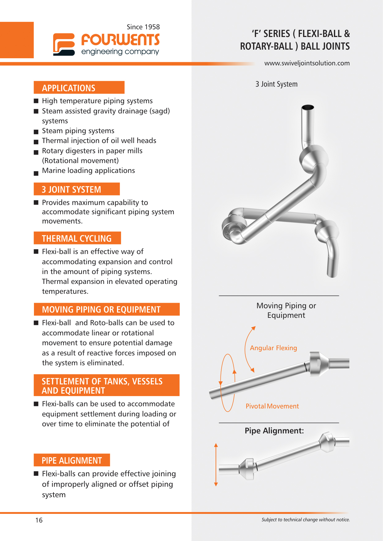 Swivel ball joints for Aph soot blower system - Barco swivel ball joints