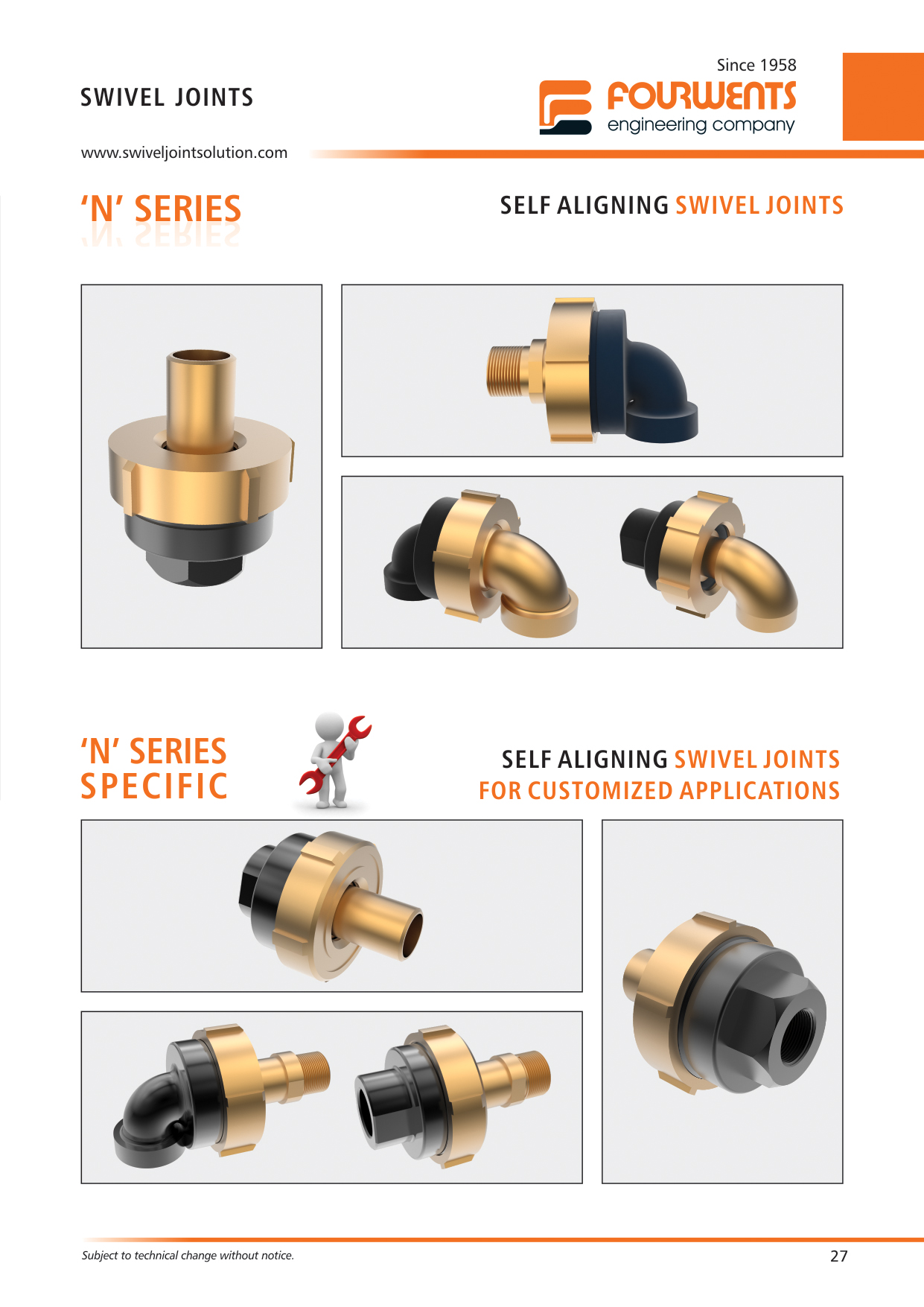 Swivel ball joints for Aph soot blower system - Barco swivel ball joints