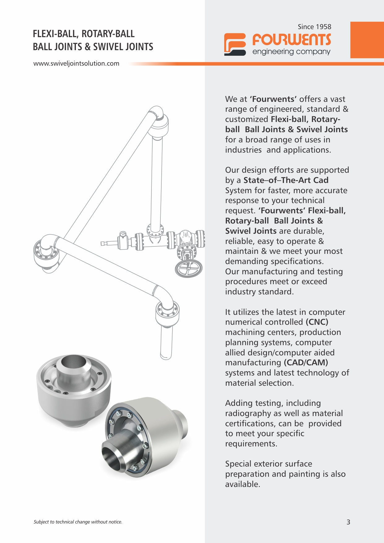 Swivel ball joints for Aph soot blower system - Barco swivel ball joints